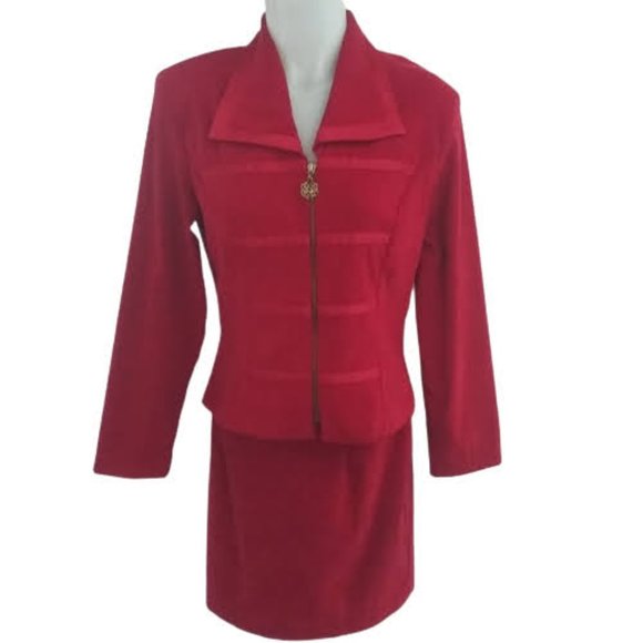 dawn joy fashions | Skirts | Vintage Dawn Jay Fashions Red Brushed ...